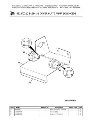 JCB 403 Loading Shovel Parts Catalogue Manual (Serial Number 01770000 ...
