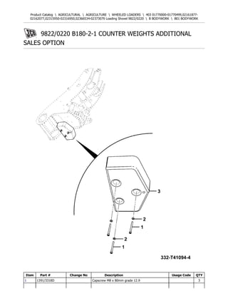 JCB 403 Loading Shovel Parts Catalogue Manual (Serial Number 02161877 ...