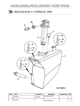 JCB 403 Loading Shovel Parts Catalogue Manual (Serial Number 02161877 ...