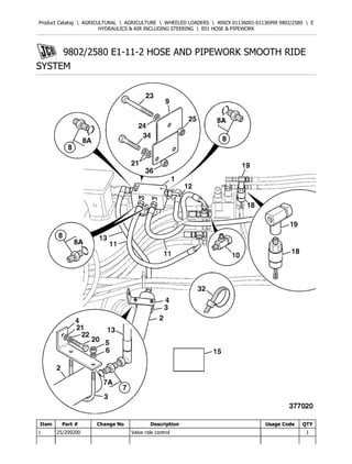 JCB 409ZX Wheeled Loader Parts Catalogue Manual (Serial Number 01136001 ...