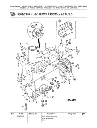 JCB 410B ZX Loading Shovel Parts Catalogue Manual (Serial Number ...