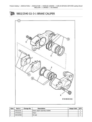 JCB 410B ZX Loading Shovel Parts Catalogue Manual (Serial Number ...