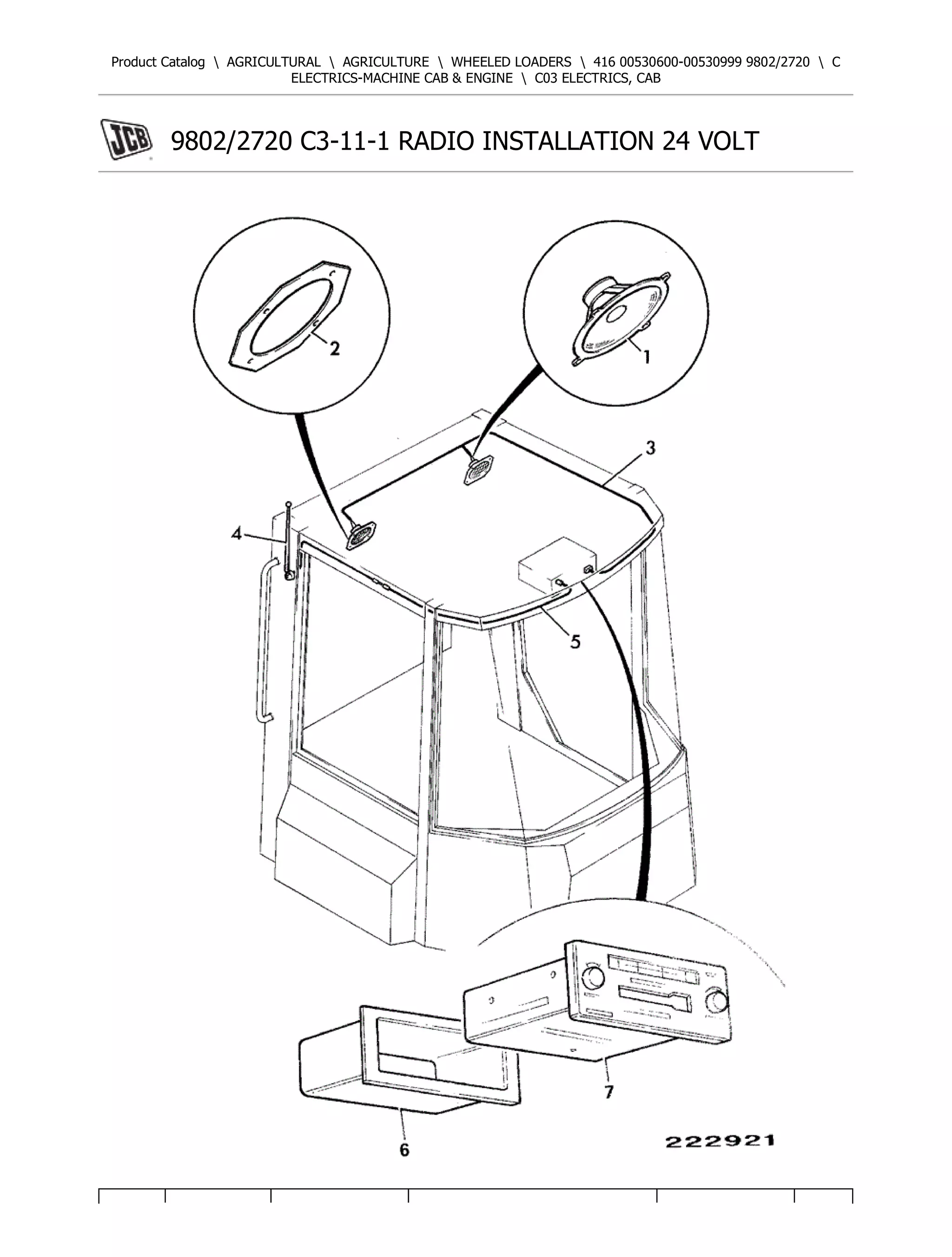 JCB 416 Wheeled Loader Parts Catalogue Manual (Serial Number 00530600 ...