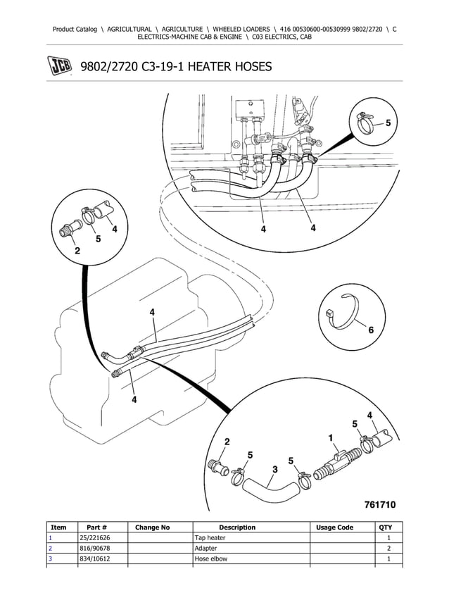 JCB 416 Wheeled Loader Parts Catalogue Manual (Serial Number 00530600 ...