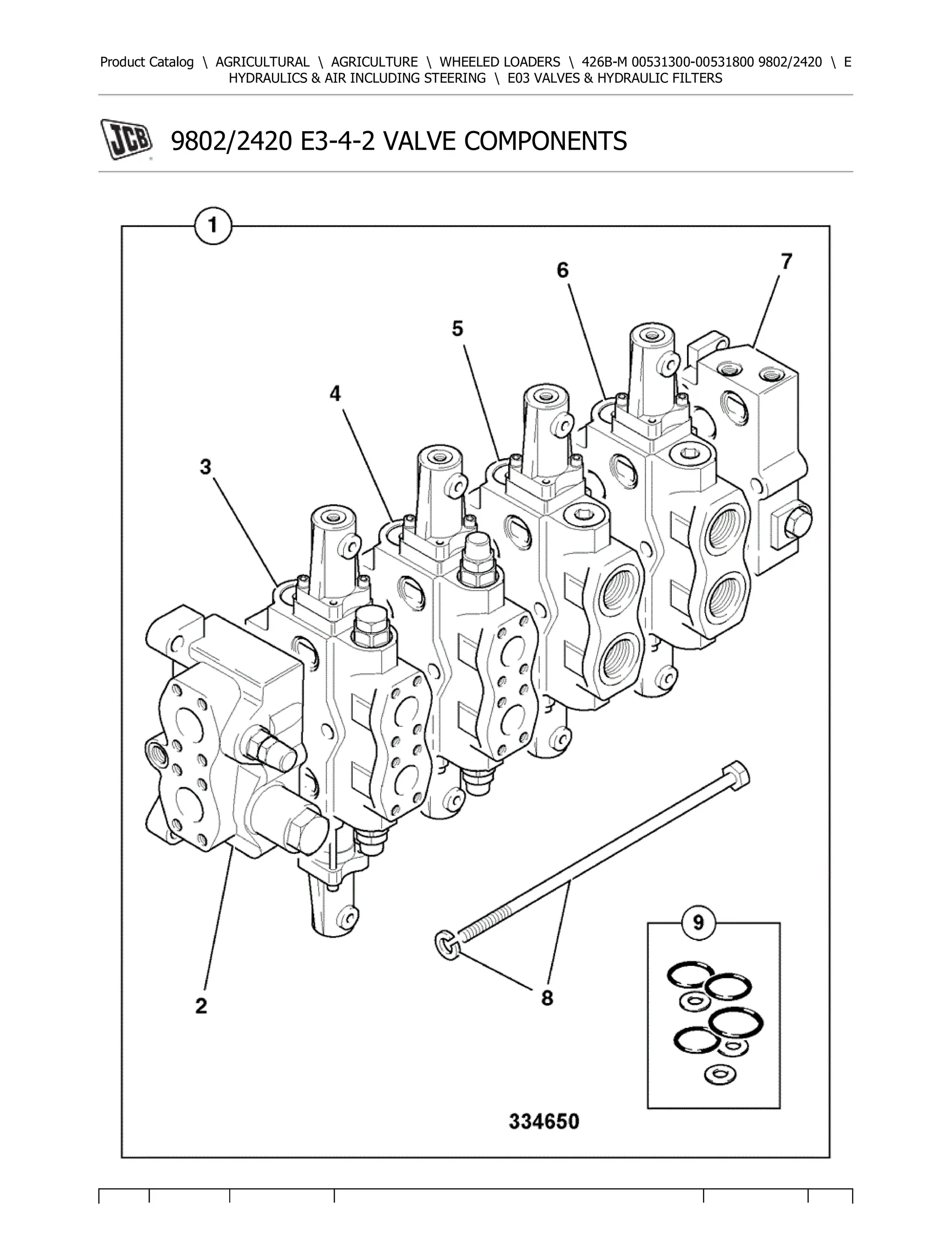 JCB 426B-M Wheeled Loader Parts Catalogue Manual (Serial Number ...