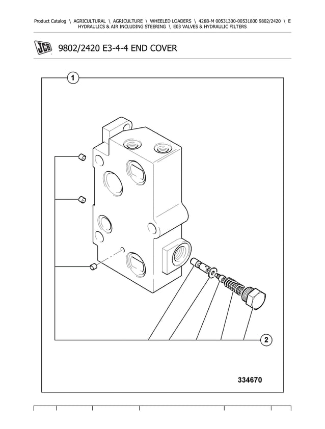 JCB 426B-M Wheeled Loader Parts Catalogue Manual (Serial Number ...