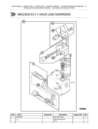 JCB 426 Wheeled Loader Parts Catalogue Manual (Serial Number 00532100 ...