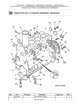 JCB 4CX444 (Sideshift AA AB Engine) BACKOHE LOADER Parts Catalogue ...