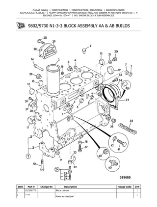 JCB 4CX444 (Sideshift AA AB Engine) BACKOHE LOADER Parts Catalogue ...
