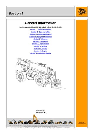 Jcb 510 56 telescopic handler service repair manual | PDF