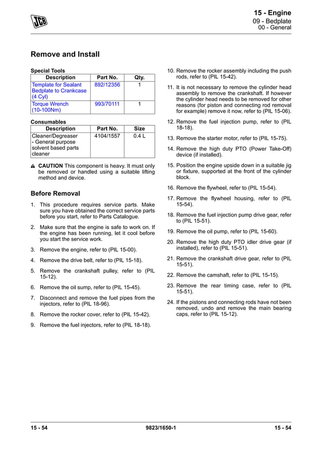Jcb 512 56 telescopic handler service repair manual (from1402020 onwards) | PDF