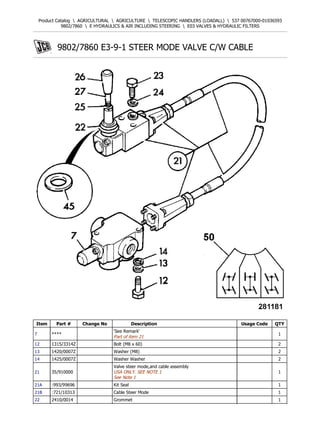 JCB 537 Telescopic Handlers (Loadall) Parts Catalogue Manual (Serial ...