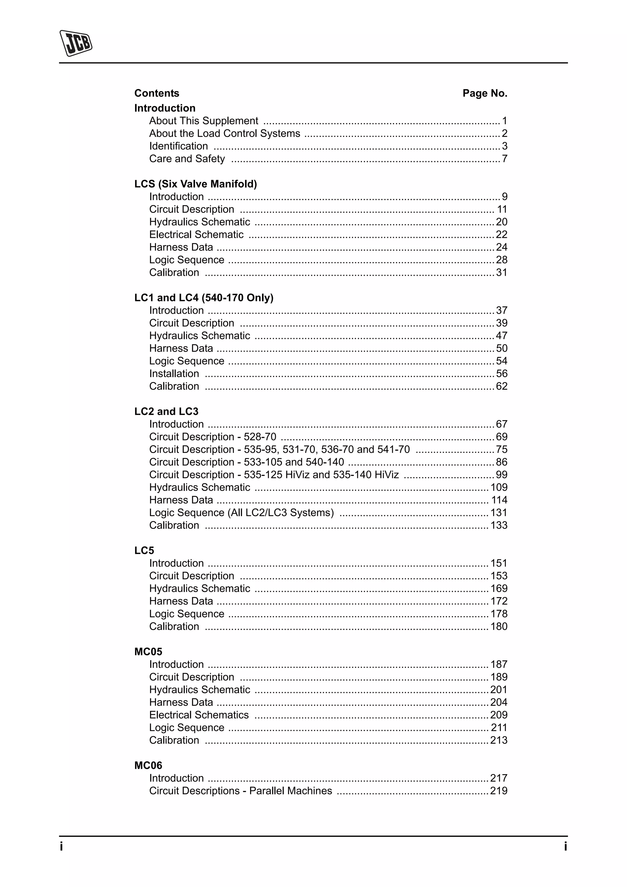 Jcb 540 140 load control (supplement) service repair manual | PDF