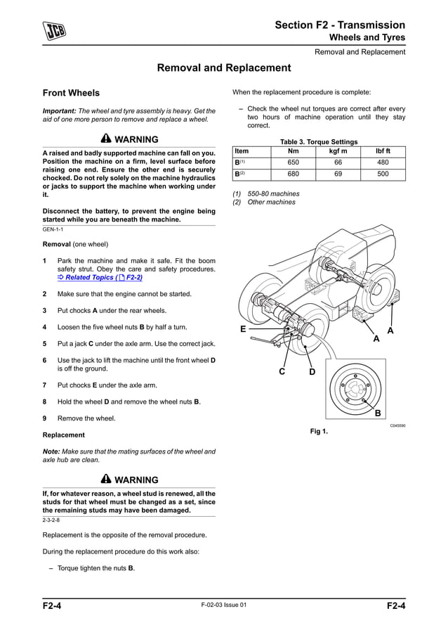 Jcb 540 140 telescopic handler service repair manual | PDF