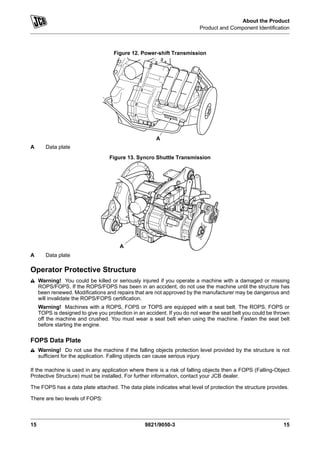 Jcb 550 t80 telescopic handler service repair manual sn02336575-02356575 | PDF