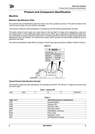 Jcb 550 t80 telescopic handler service repair manual sn02336575-02356575 | PDF