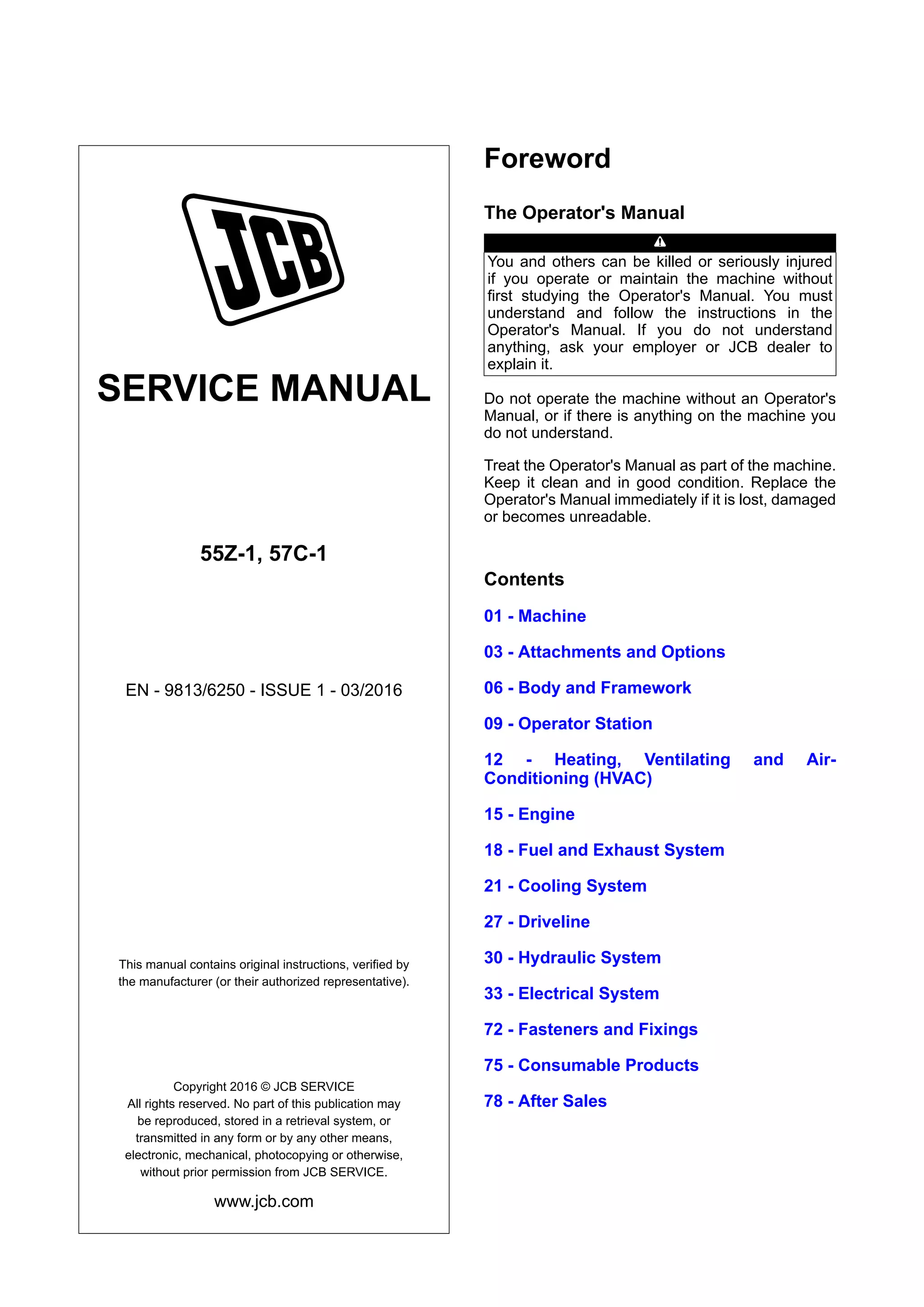 Jcb 57 c 1 mini excavator service repair manual (perkins engine) | PDF