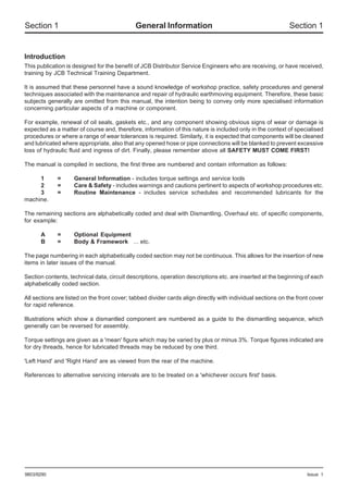 Jcb 8052 midi excavator service repair manual sn802000 803999 | PDF