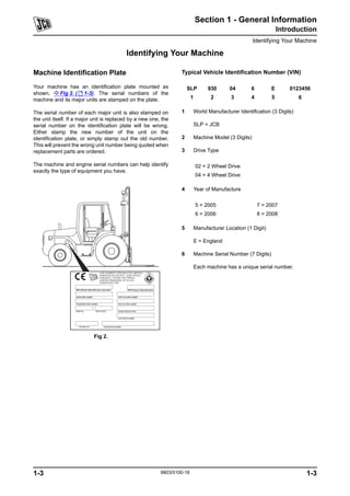 Jcb 926 rough terrain fork lift service repair manual serial no ...