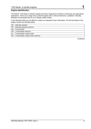 Jcb diesel 1100 series engine re service repair manual | PDF