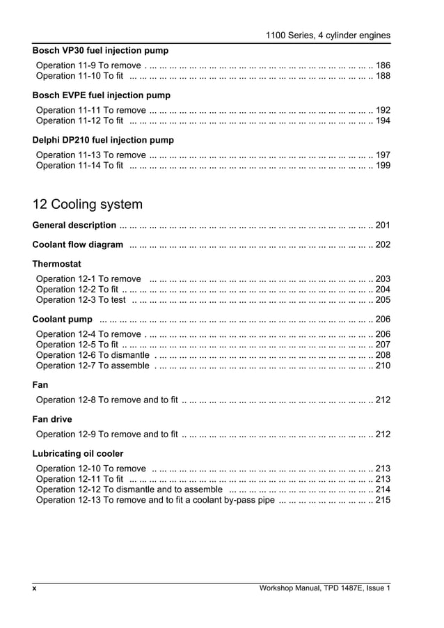 Jcb diesel 1100 series engine rf service repair manual | PDF