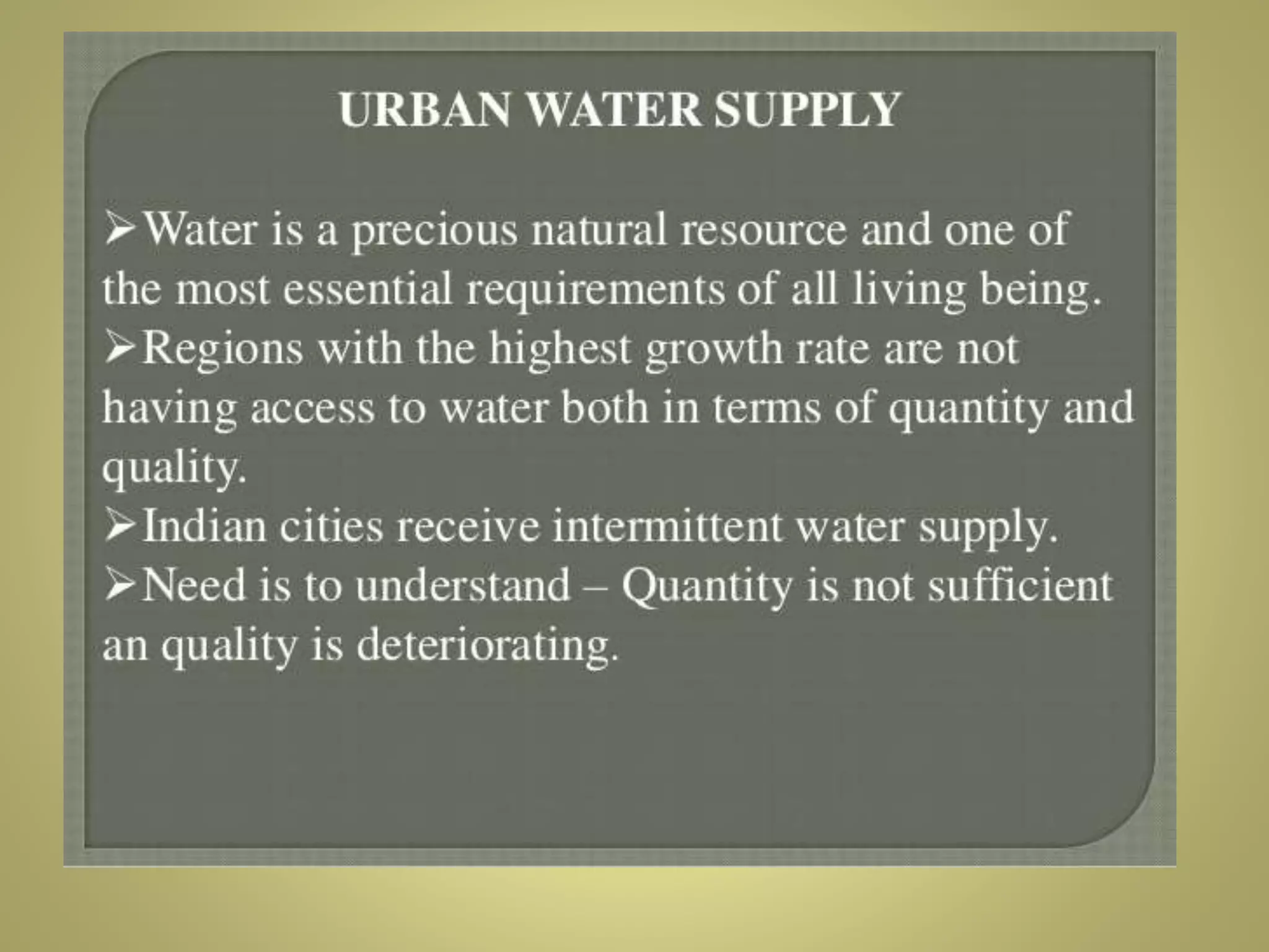 Urban water supply | PPTX