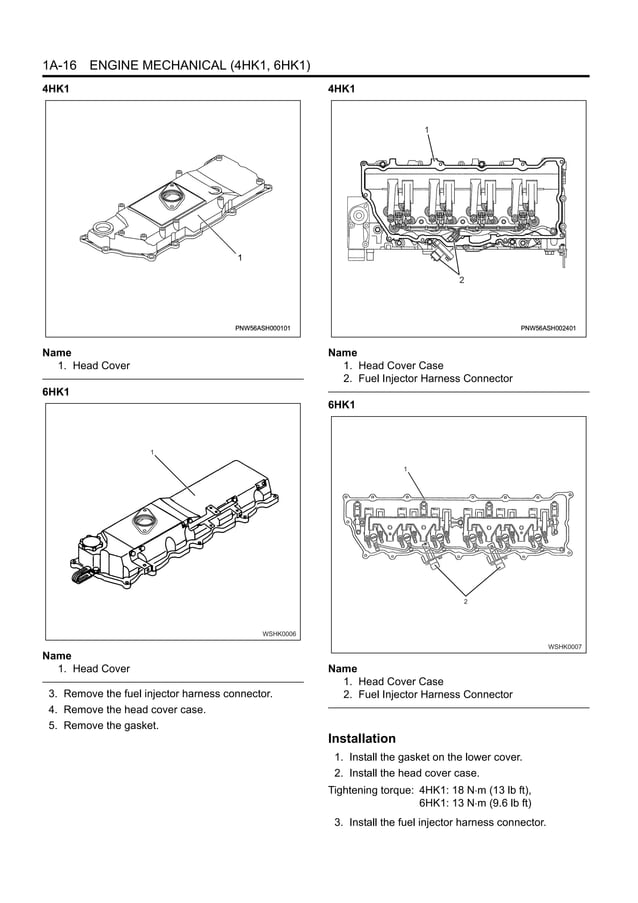 Jcb isuzu 4 hk1 engine service repair manual | PDF | Auto Type | Automotive