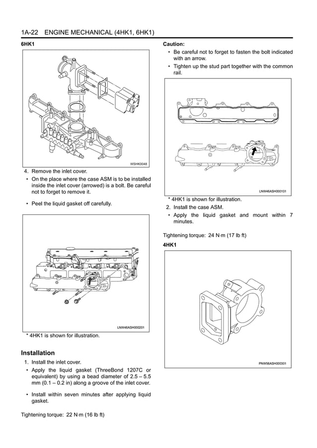 Jcb isuzu 4 hk1 engine service repair manual | PDF | Auto Type | Automotive