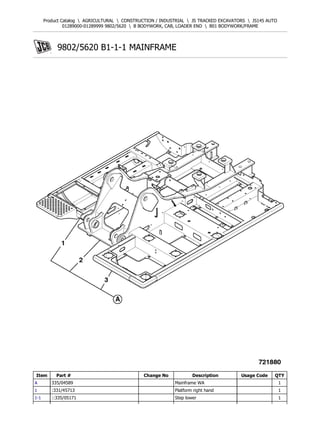 JCB JS145 AUTO TRACKED EXCAVATOR Parts Catalogue Manual (Serial Number ...
