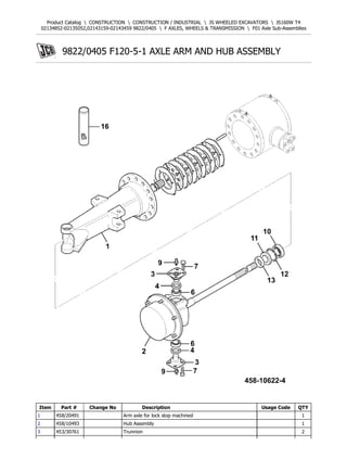JCB JS160W T4 Wheeled Excavator Parts Catalogue Manual (Serial Number ...