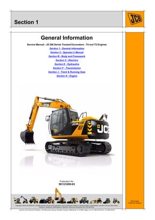 Jcb js 200 series tracked excavators (t4 and t2 engines) service repair ...