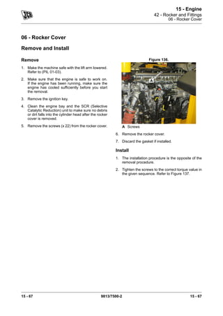 Jcb js300 excavator service repair manual sn from 2491541 onwards | PDF