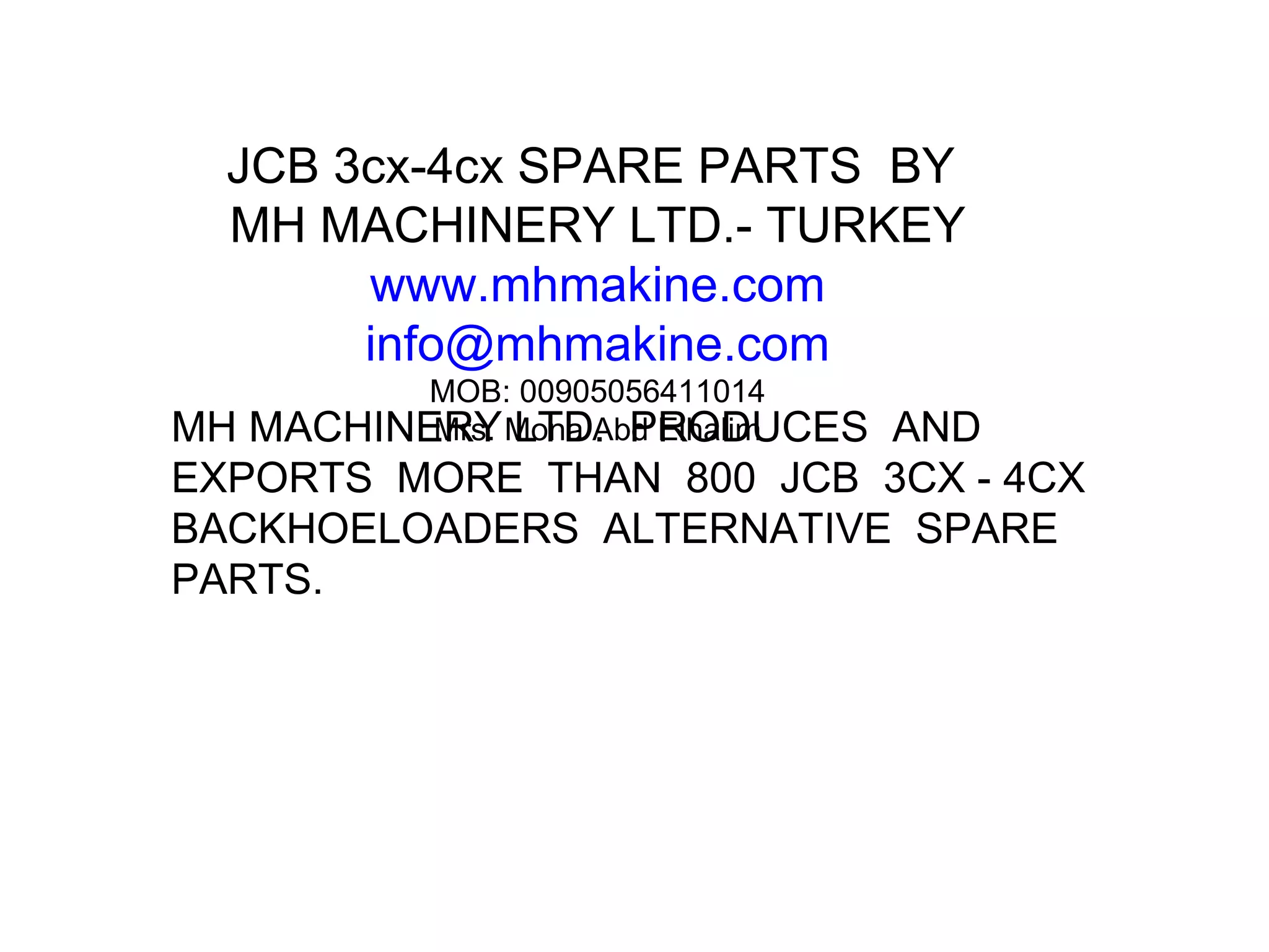 Jcb Parts BY MH MACHINERY LTD. | PPT