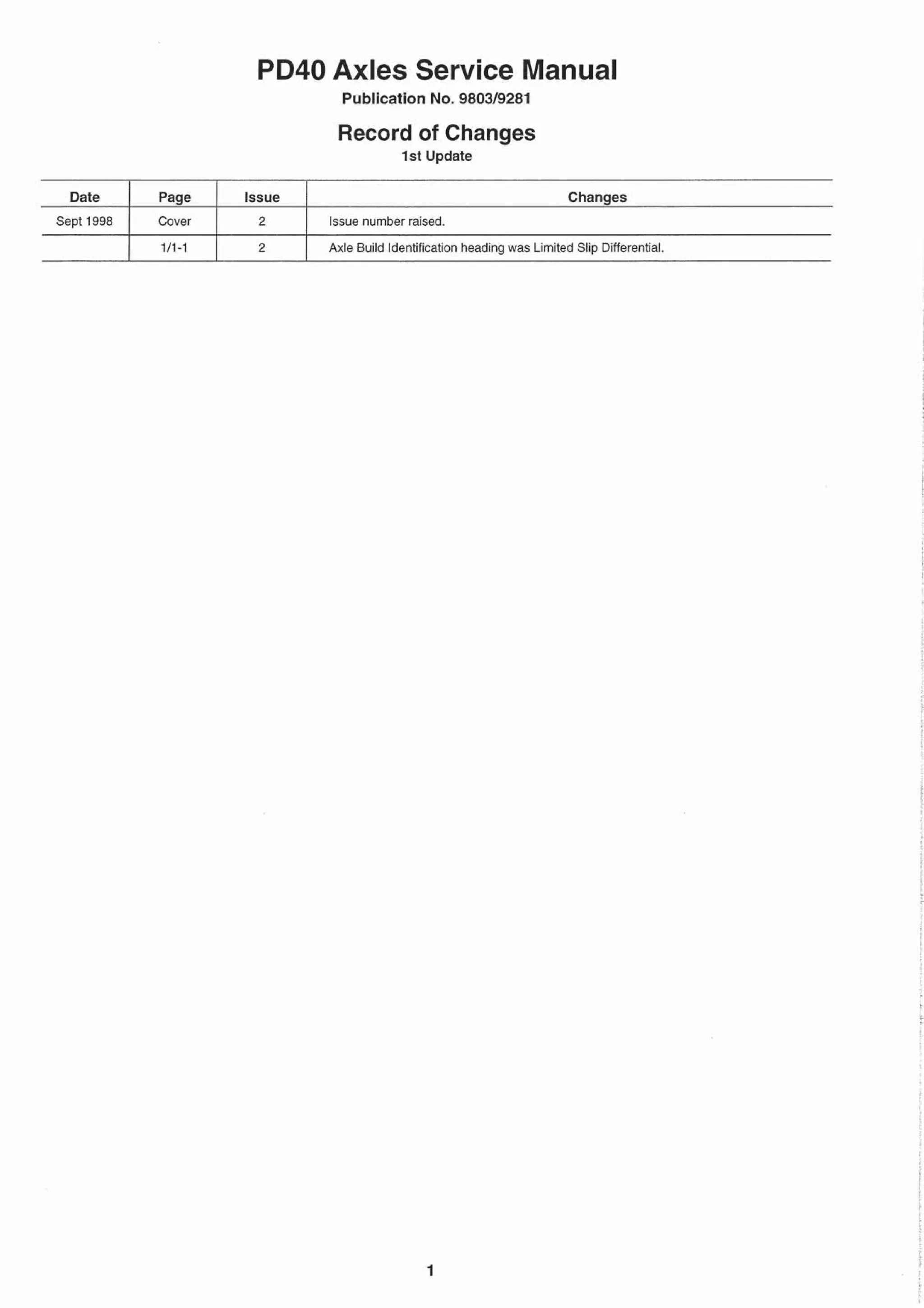 Jcb pd40 axles service repair manual | PDF
