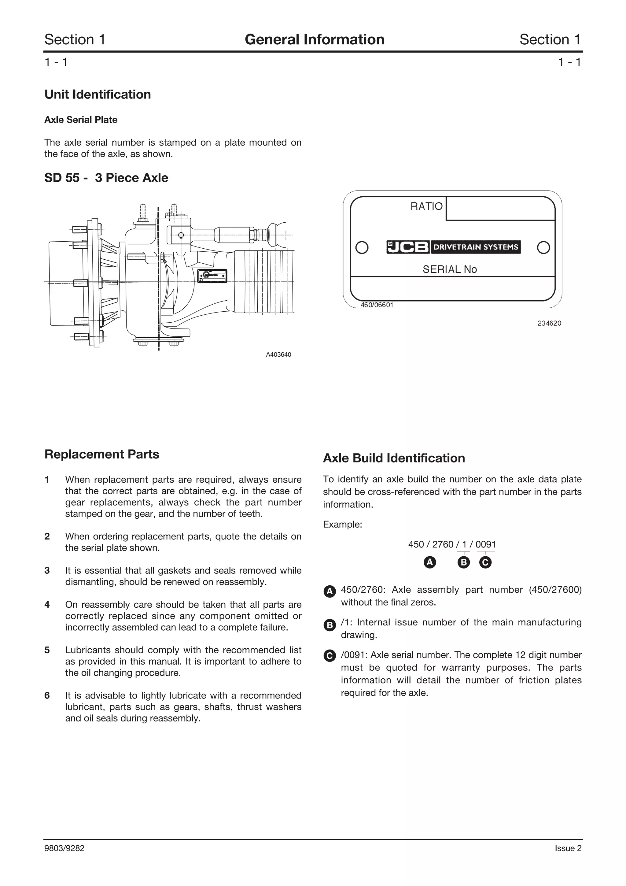 Jcb sd55 3 piece axles service repair manual | PDF