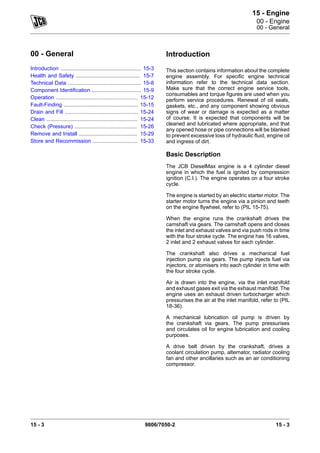 Jcb t2 t3 mech engine 4 cyl service repair manual | PDF