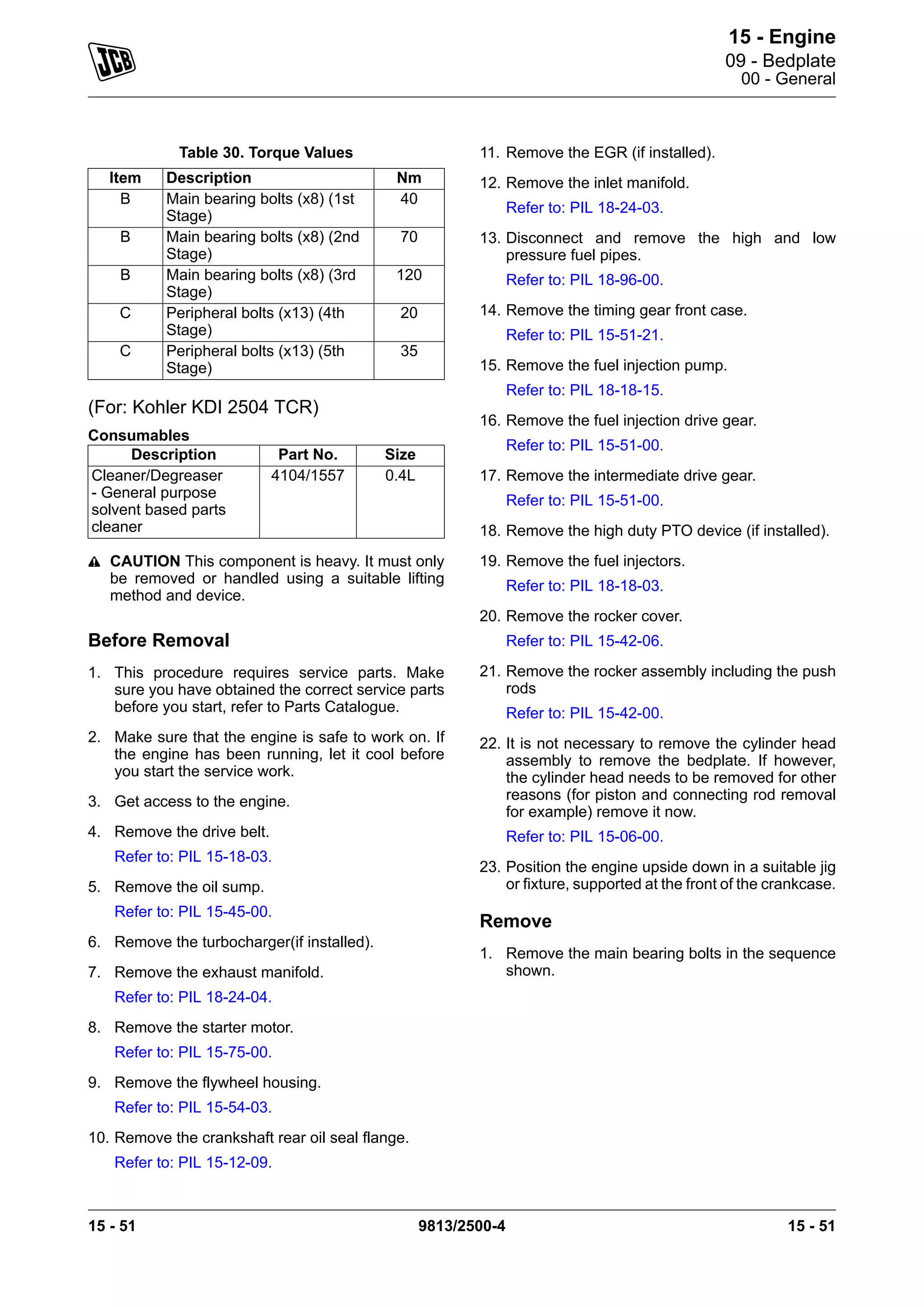 Jcb tlt 35 d teletruk (variable reach truck) service repair manual (sn ...