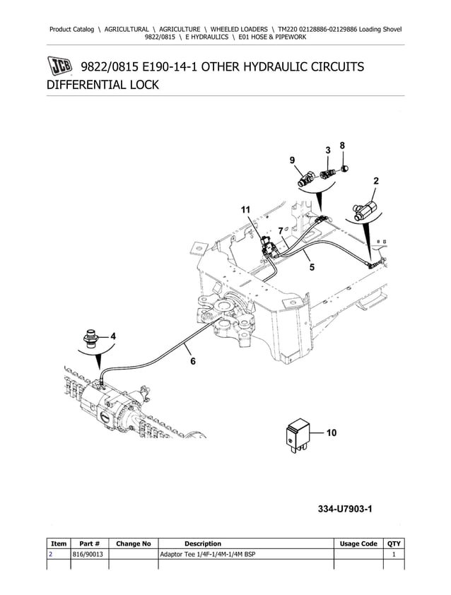 JCB TM220 Telescopic Wheeled Loader Parts Catalogue Manual (Serial ...