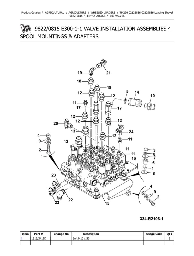 JCB TM220 Telescopic Wheeled Loader Parts Catalogue Manual (Serial ...