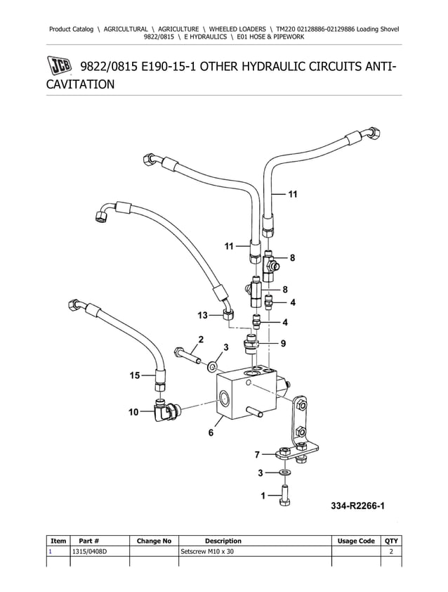 JCB TM220 Telescopic Wheeled Loader Parts Catalogue Manual (Serial ...