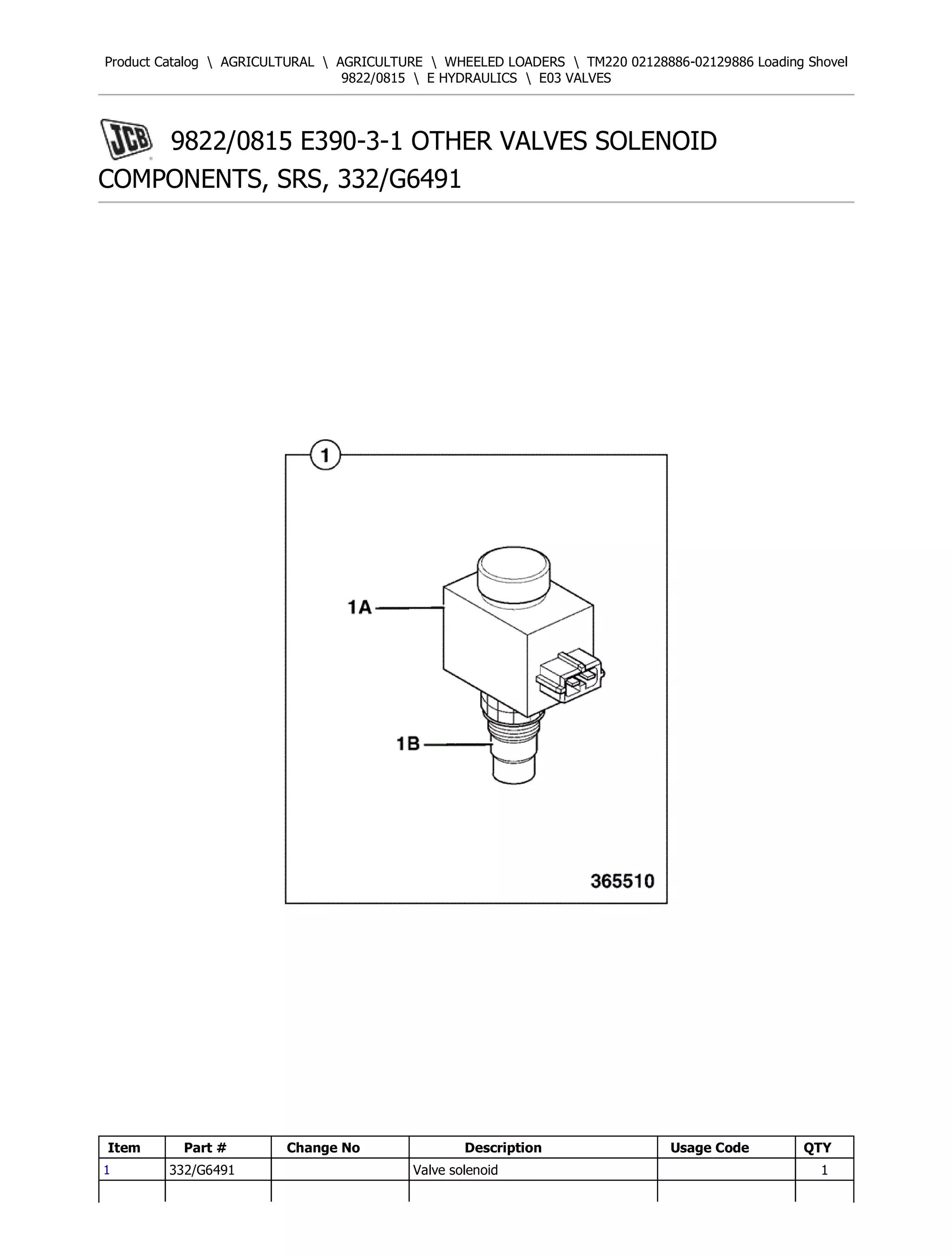 JCB TM220 Telescopic Wheeled Loader Parts Catalogue Manual (Serial ...
