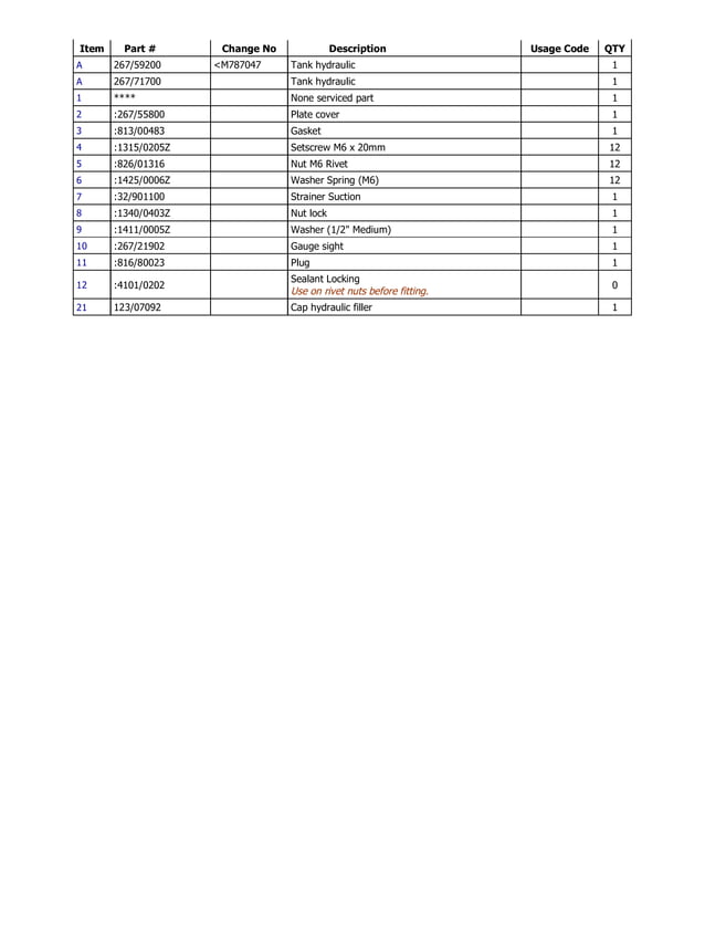 JCB TM270 Telescopic Wheeled Loader Parts Catalogue Manual (Serial ...