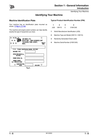 Jcb vm115 tier ii roller service repair manual sn 2034000 onwards | PDF