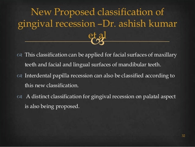 Gingival recession classifications