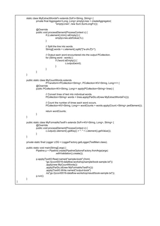 JCConf 2016 - Dataflow Workshop Labs | PDF