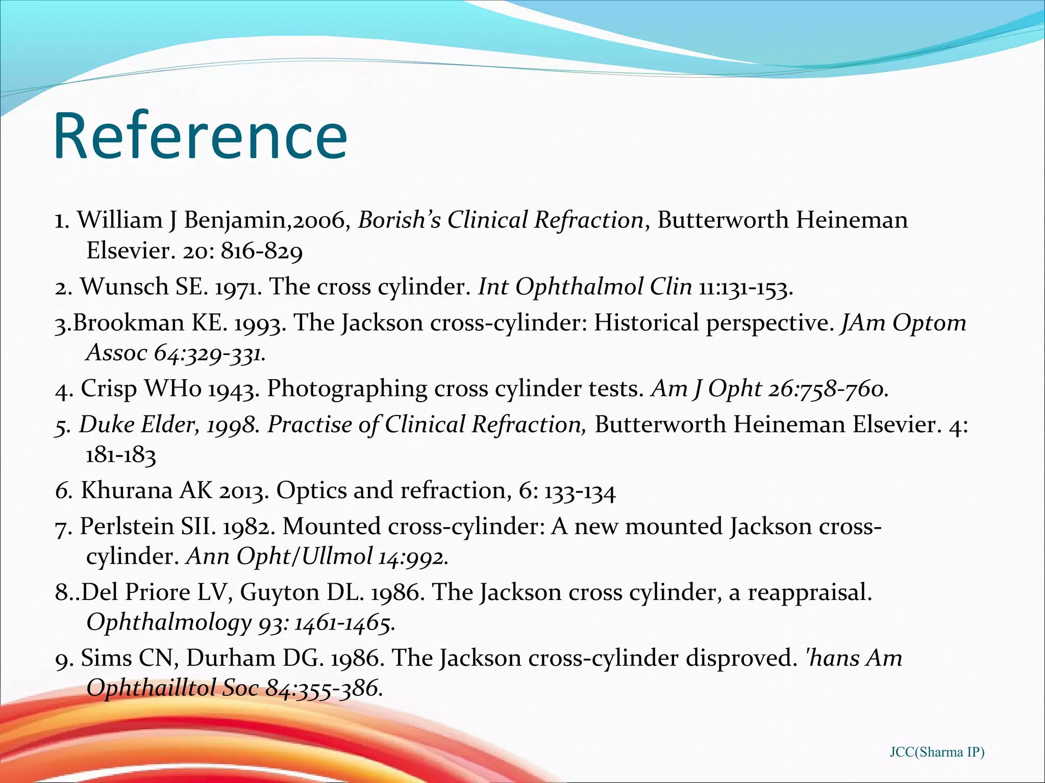 JCC -Jackson Cross Cylinder | PPT