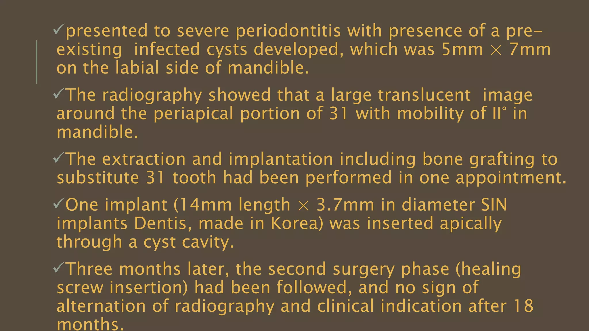Jc cyst vs implant | PPTX