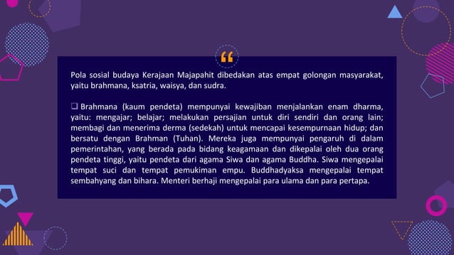 SEJARAH KELAS 11 - KEHIDUPAN SOSIAL BUDAYA KERAJAAN MAJAPAHIT | PPT