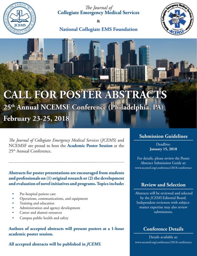 JCEMS-Call for poster abstracts | PDF