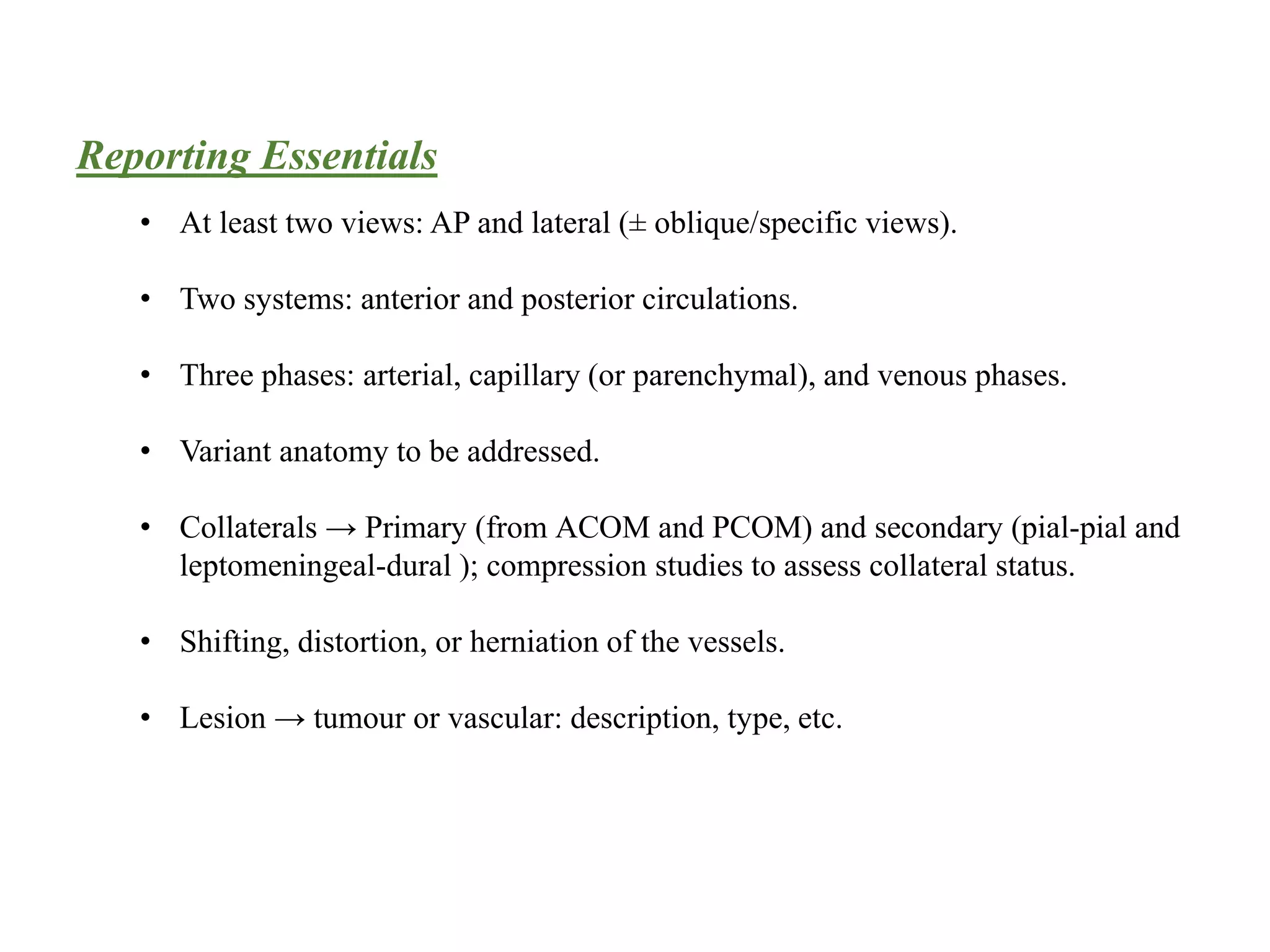 Digital Subtraction Neuroangiography: What a Resident Should Know | PPTX